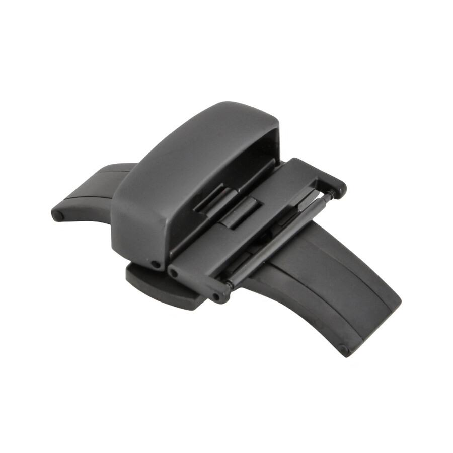 Hadley Roma 16mm Satin Black IP plated Push Button Butterfly Clasp ...