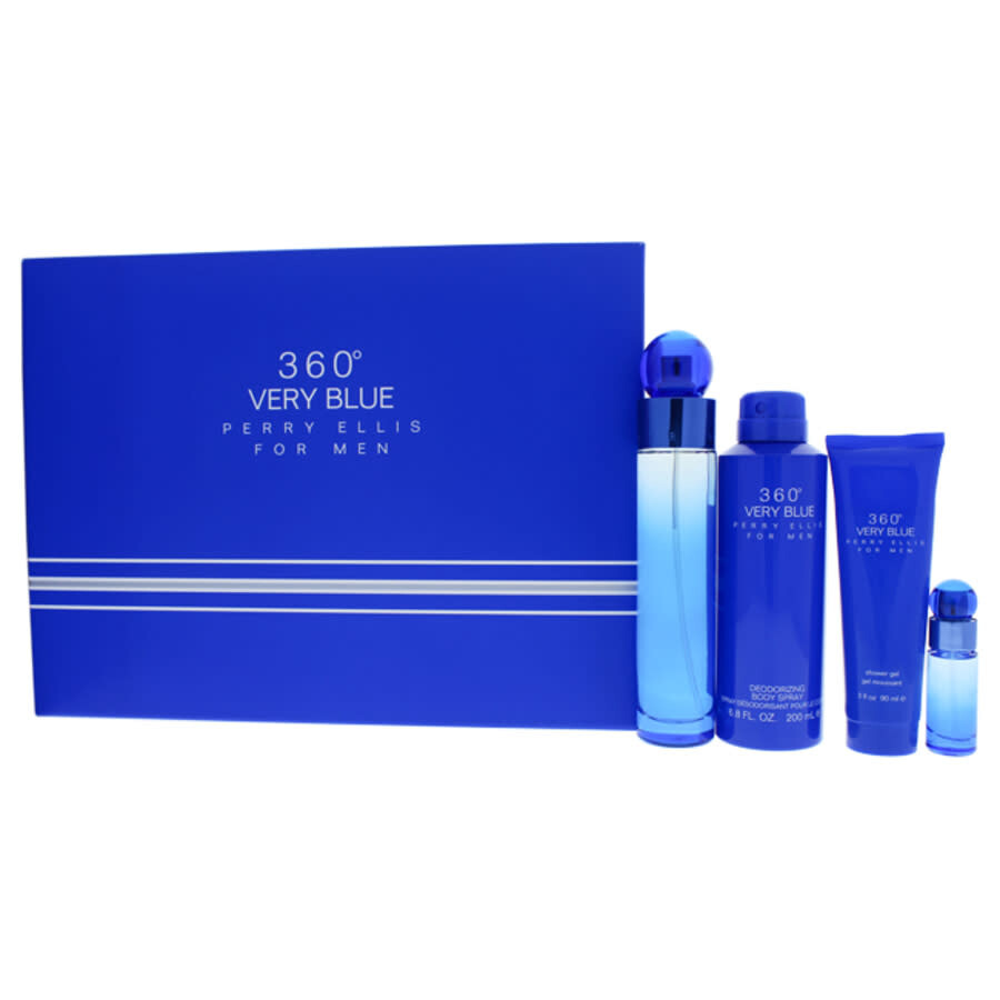 Perry Ellis 360 Very Blue by Perry Ellis for Men - 4 Pc Gift Set 3.4oz ...