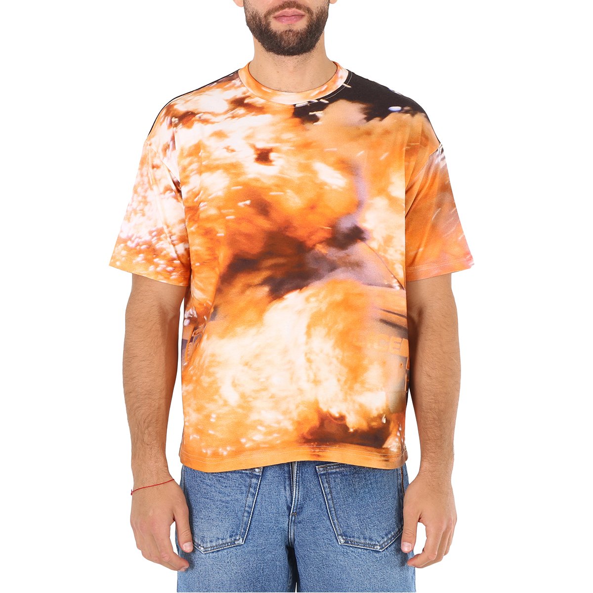 424 Men's Explosion Print Short Sleeve Cotton T-shirt, Brand Size Small ...