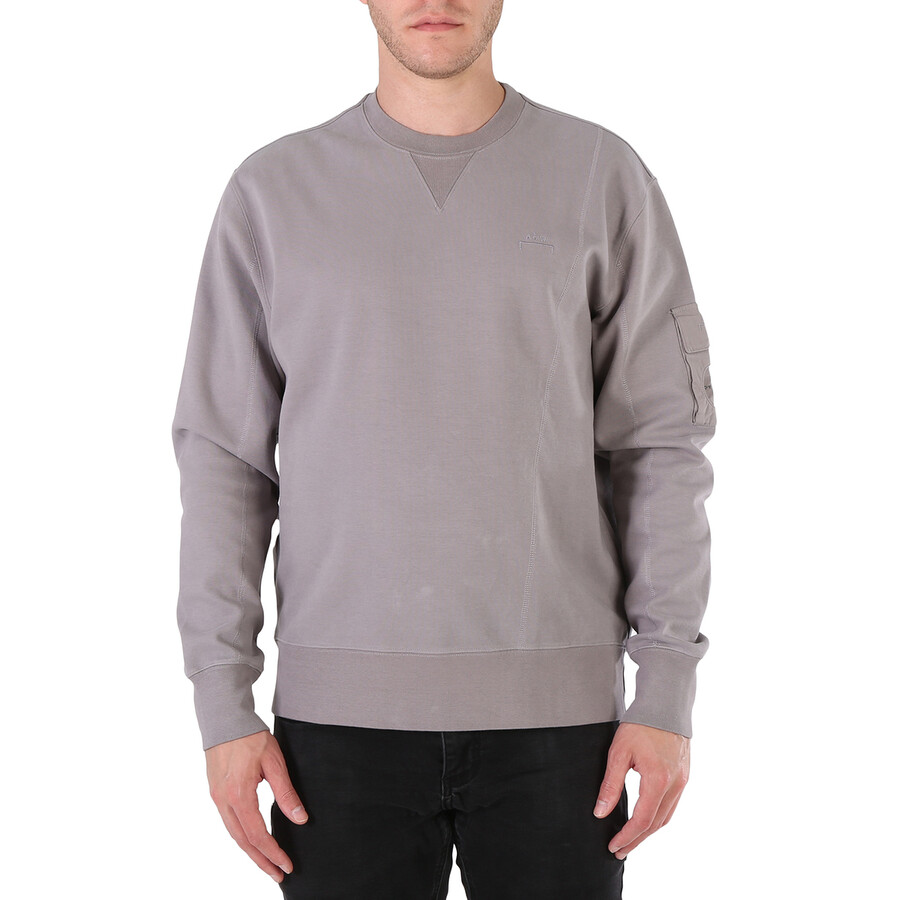 A Cold Wall Men's Slate Grey Embroidered Crewneck Sweatshirt, Size ...