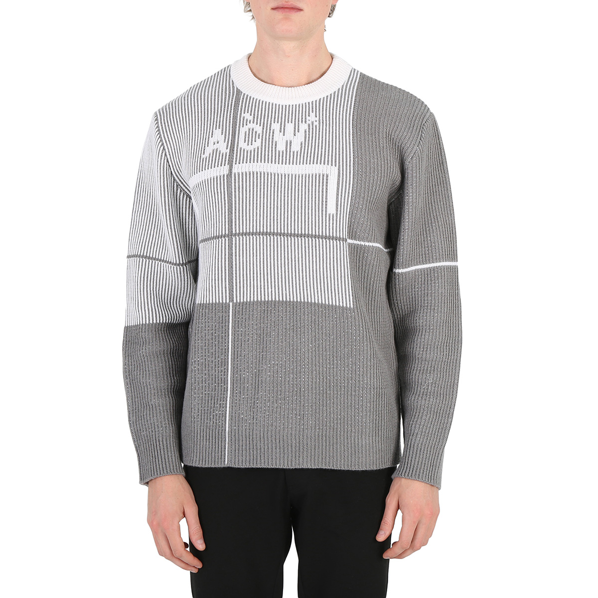 A Cold Wall Mid Grey Grid Knit Crewneck Jumper, Size Large ACWMK083-MID ...