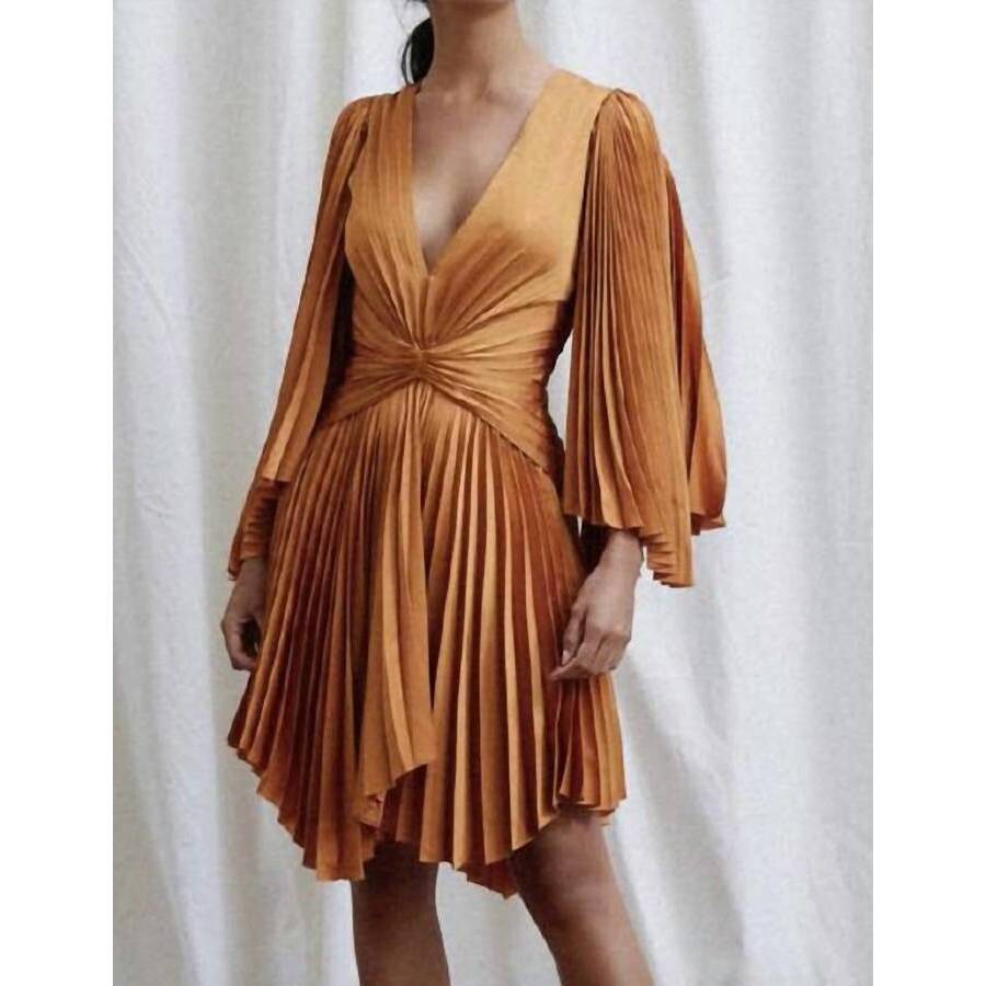 Acler Ladies Addison Dress Turmeric 116479-Turmeric - Clothing - Jomashop