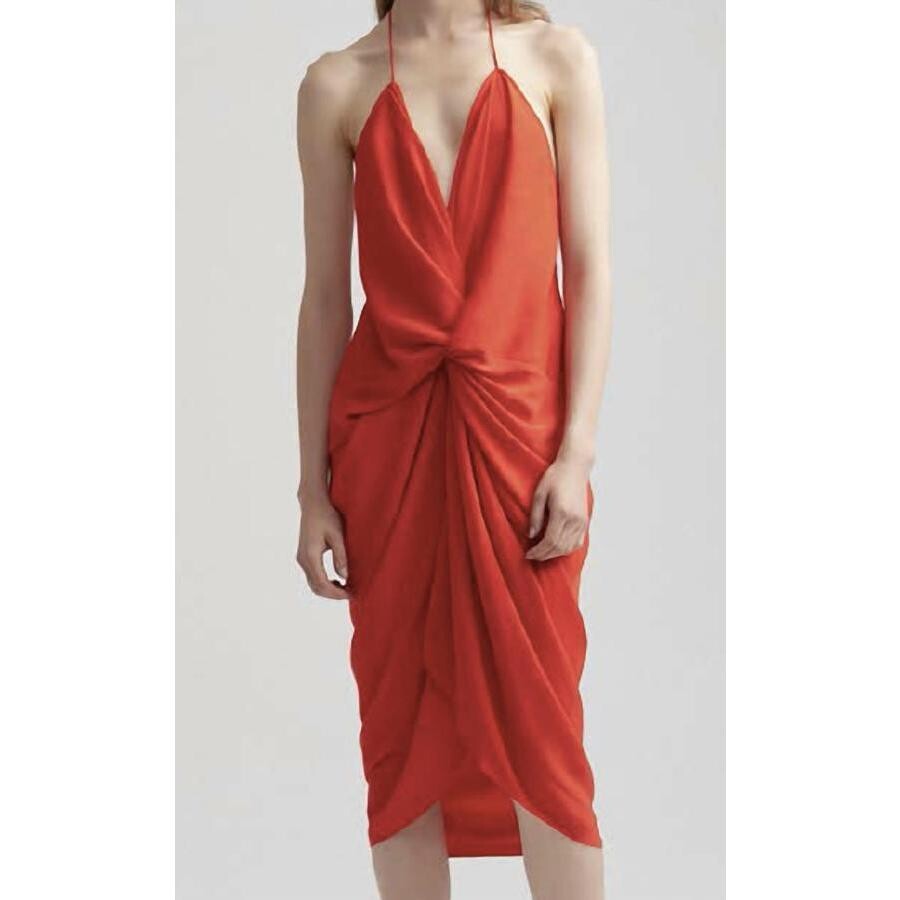 Acler Ladies Jenkins Twist Dress Tangerine, Size 6 124400-Tangerine-6 ...