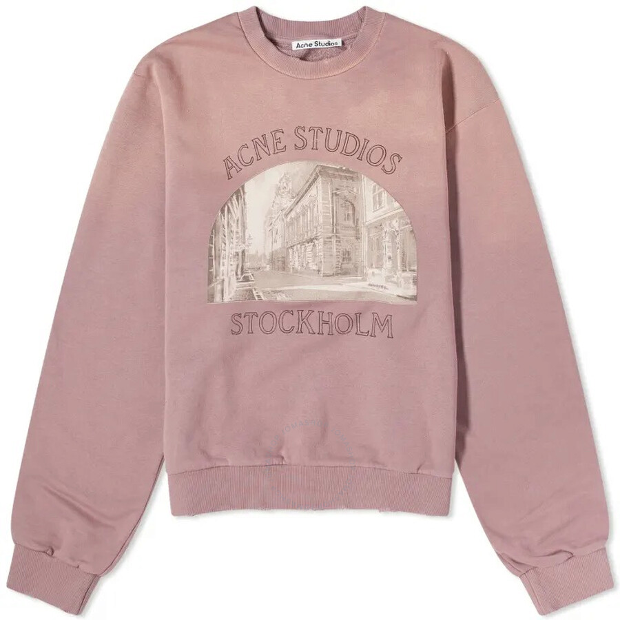 Acne Studios Ladies Dusty Purple Graphic Pullover Sweater, Size XX ...