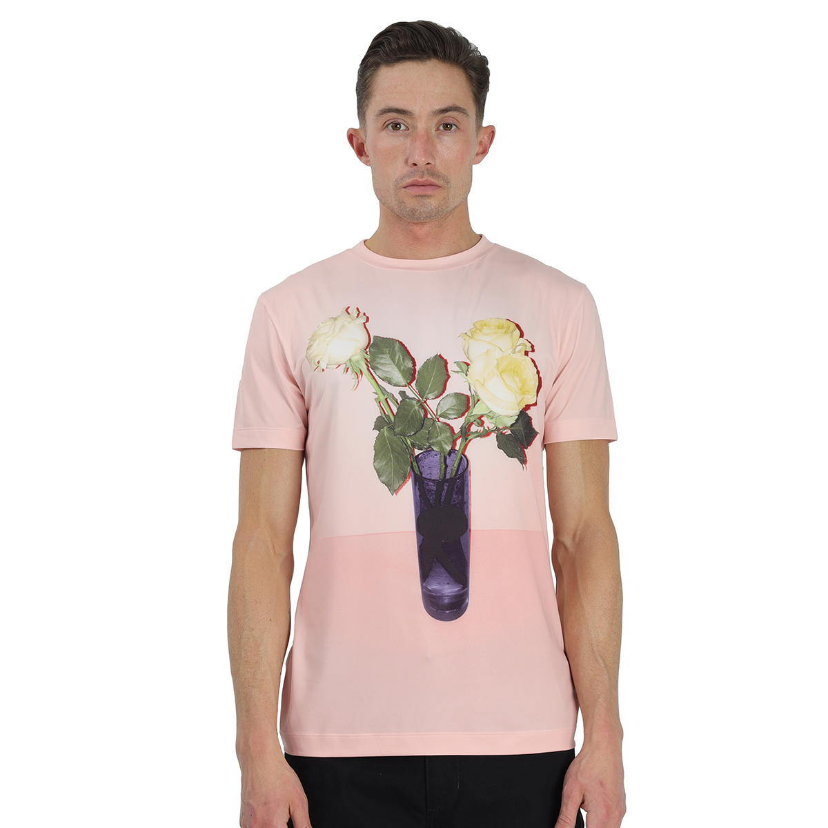 Acne Studios Men's Rose Pink Rose Print T-Shirt, Size Medium BL0309 ...