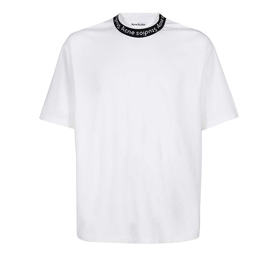 Acne Studios Optic White Logo Band Crew-Neck T-shirt, Size Large FNMN ...