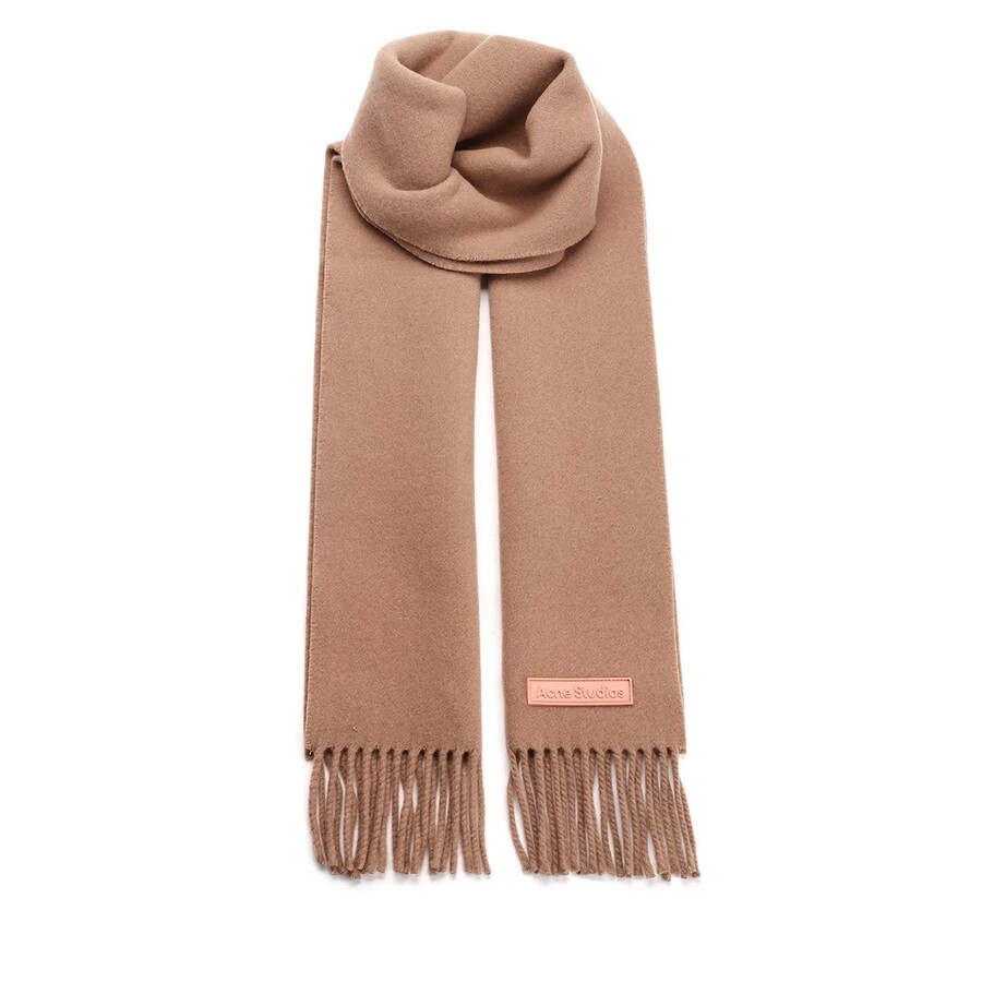 Acne Studios Warm Beige Wool Pink Label Scarf CA0281-AE2 - Jomashop