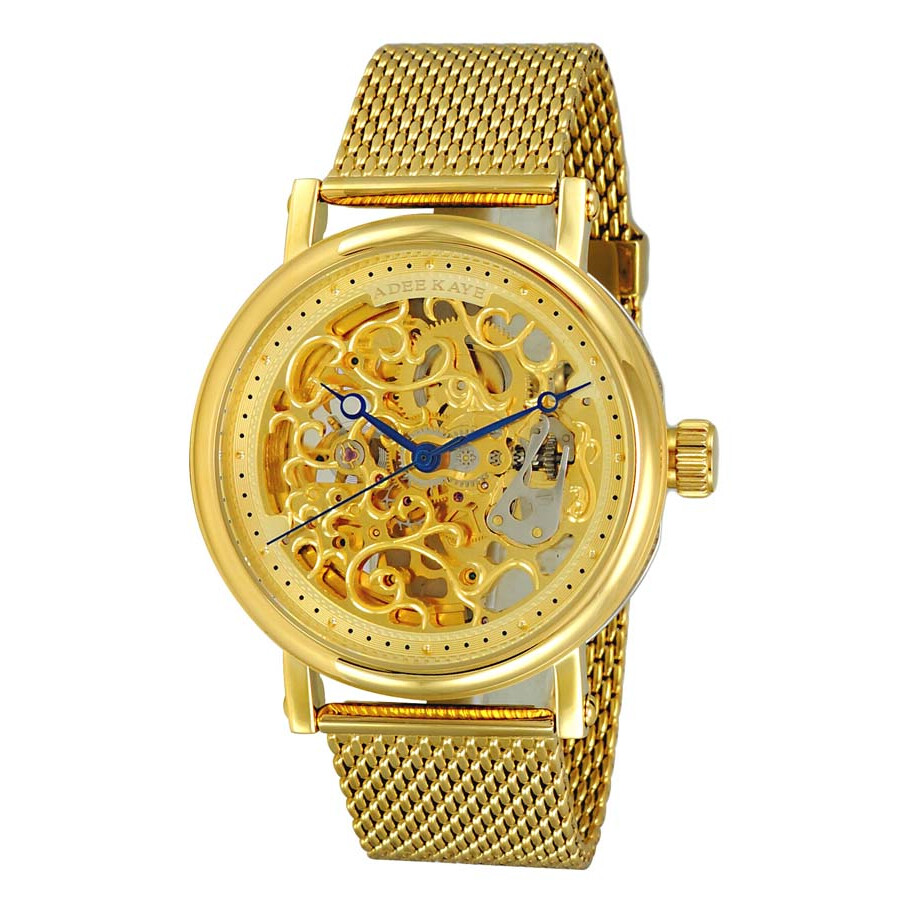 Adee Kaye AK6463 Automatic Gold Skeleton Dial Men's Watch AKJ6463-0G2MG ...