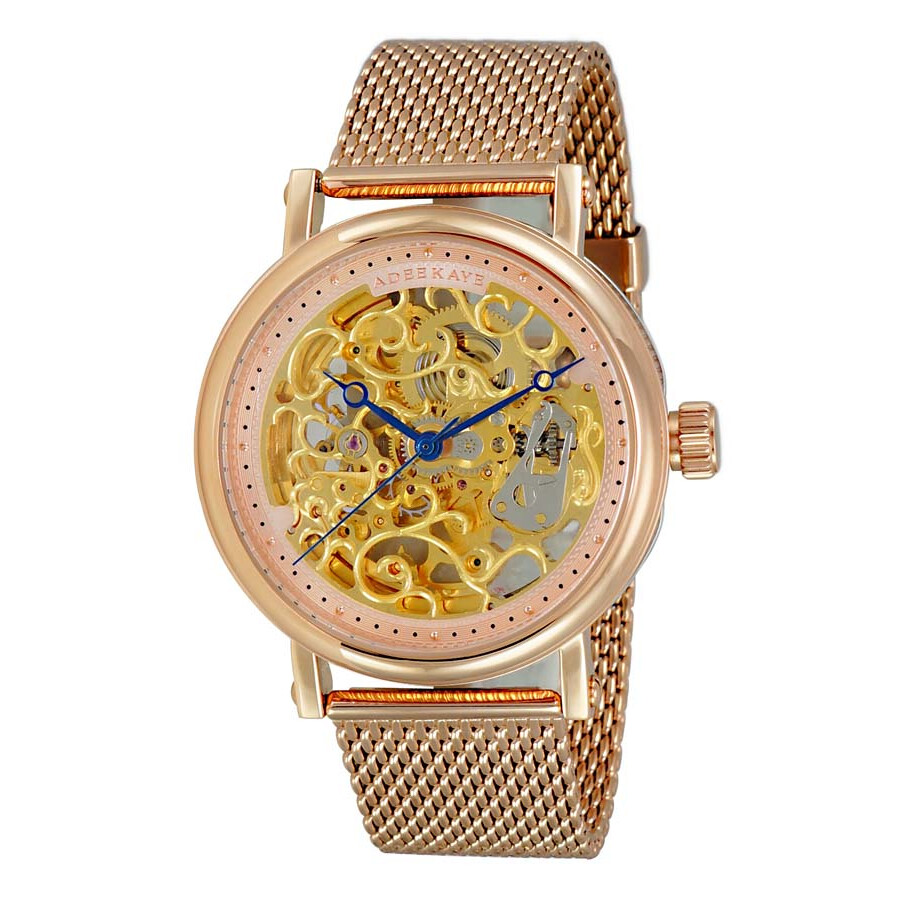 Adee Kaye AK6463 Automatic Rose Skeleton Dial Men's Watch AKJ6463-0G2RG ...