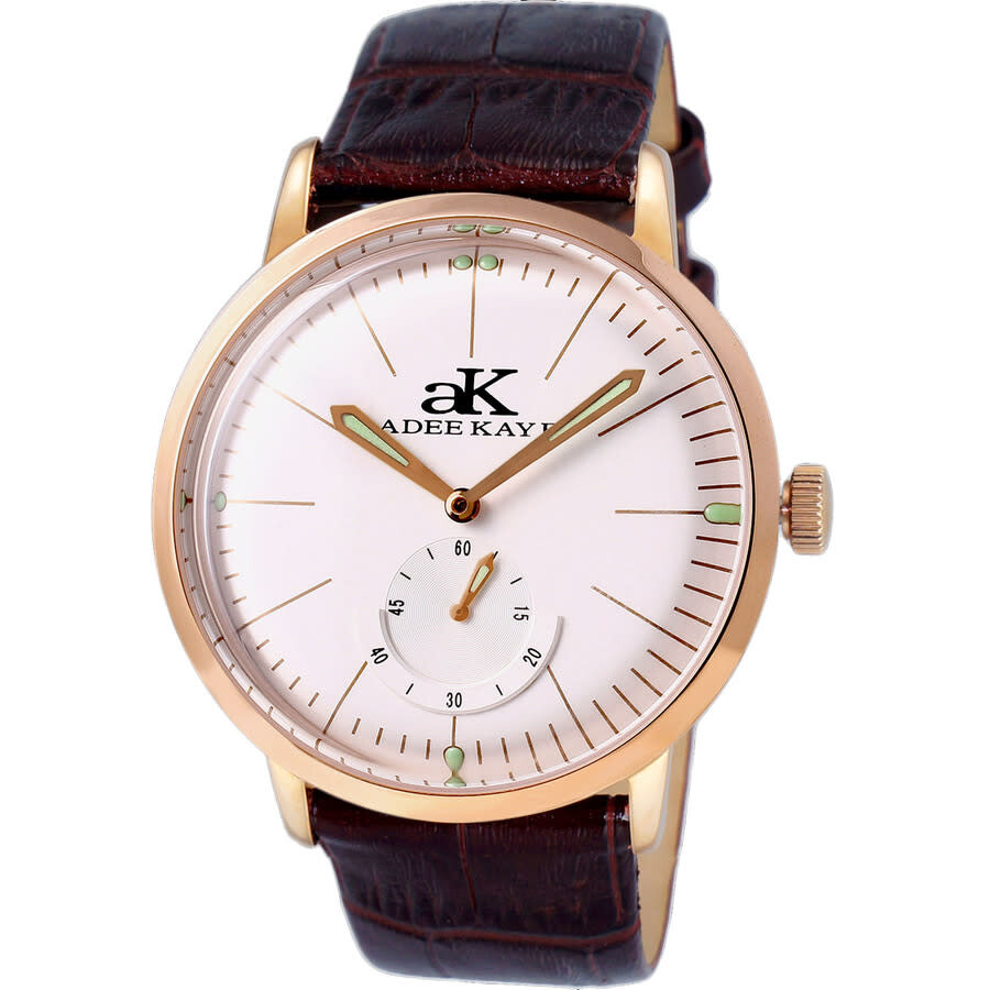Adee Kaye Simplicity White Dial Men's Watch AK9044N-MRG 815096401791 ...