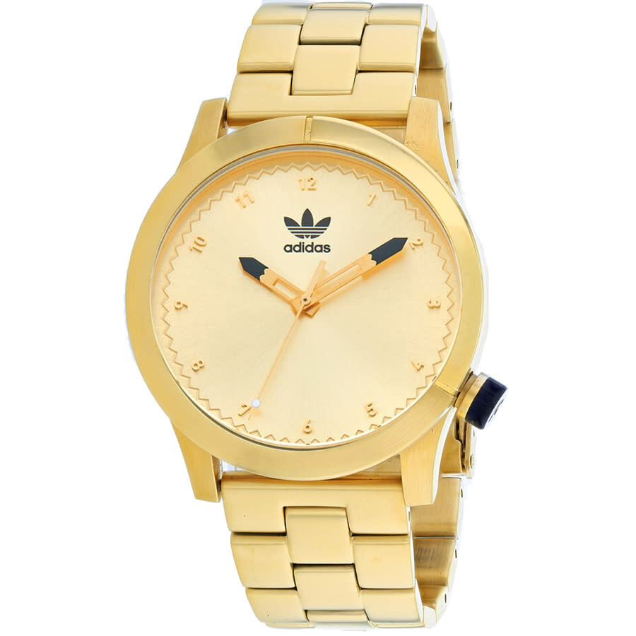 Adidas Classic Quartz Gold Dial Men's Watch Z27-513 191973210838 ...