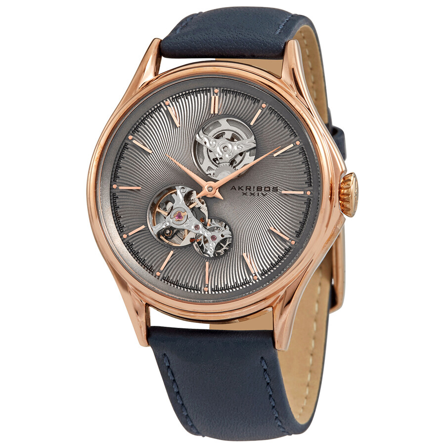 Akribos Xxiv Automatic Grey Dial Men's Watch AK1057RGBU 842106135466 ...