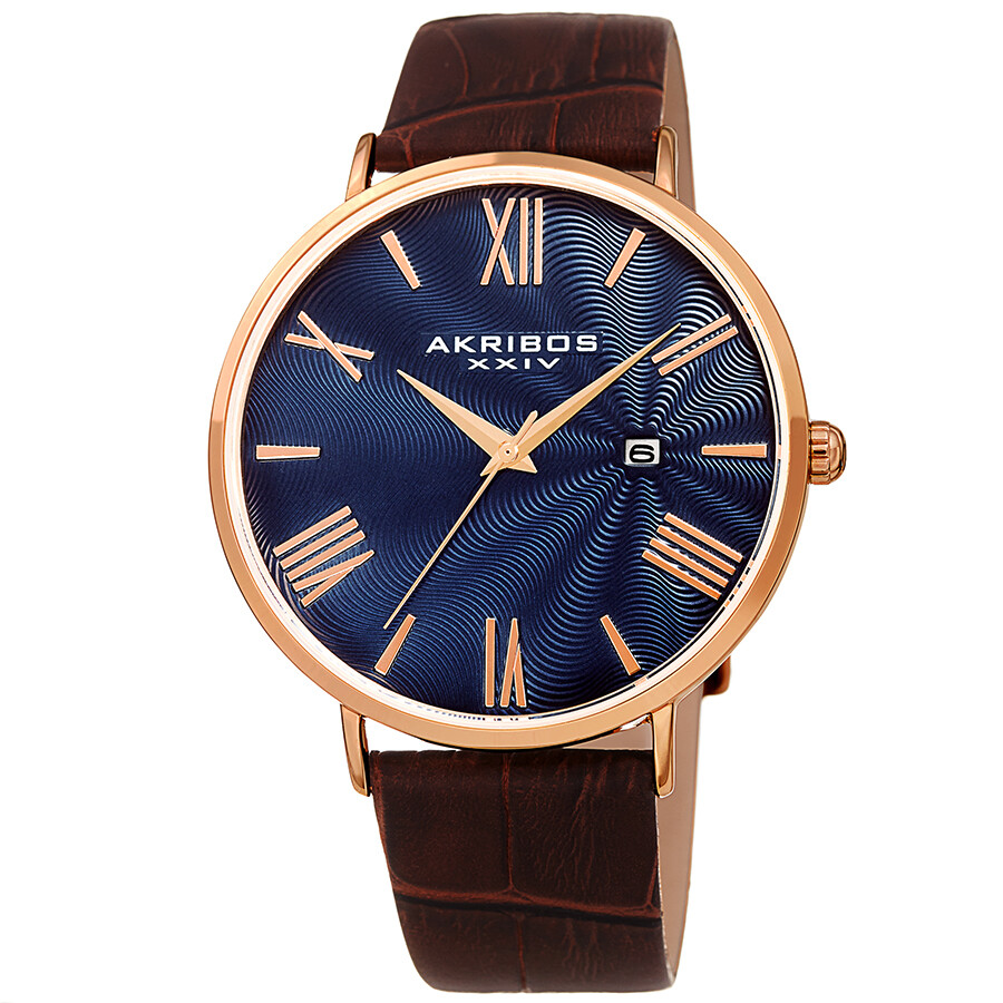 Akribos Xxiv Waves Blue Dial Men's Watch AK1041RGBU 842106126594 ...