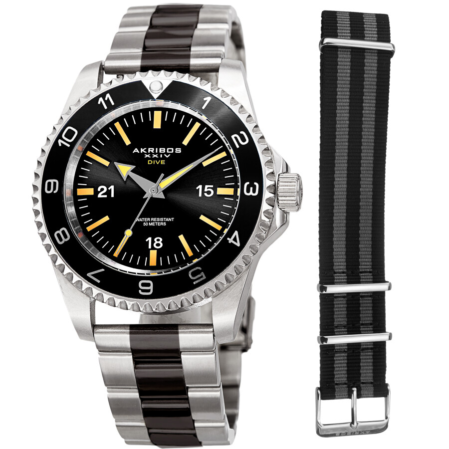 Akribos Xxiv Quartz Black Dial Men's Watch AK1002TTB 842106110388 ...