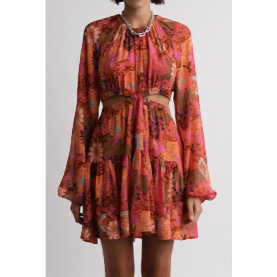 A.L.C. Ladies Izzy Dress Pink Orange Multi, Size 4 117227-Pink Orange ...