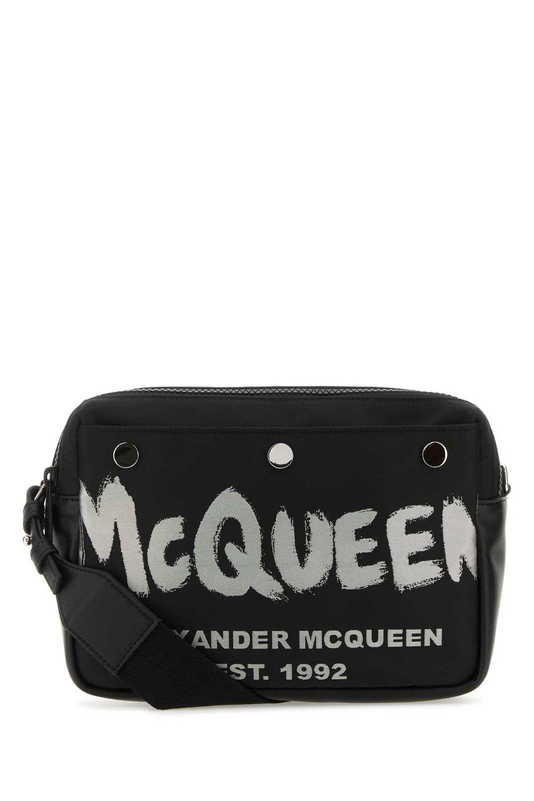 Alexander McQueen Black Fabric Mcqueen Graffiti Crossbody Bag ...