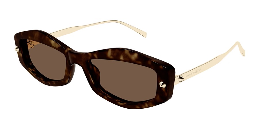 Alexander McQueen Brown Geometric Ladies Sunglasses AM0482S 002 55 ...