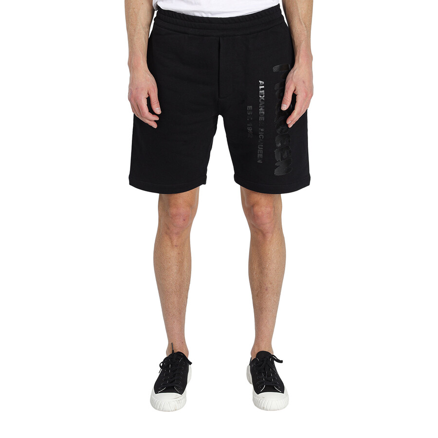 Alexander Mcqueen Men's Black Mcqueen Graffiti Shorts, Size Medium ...