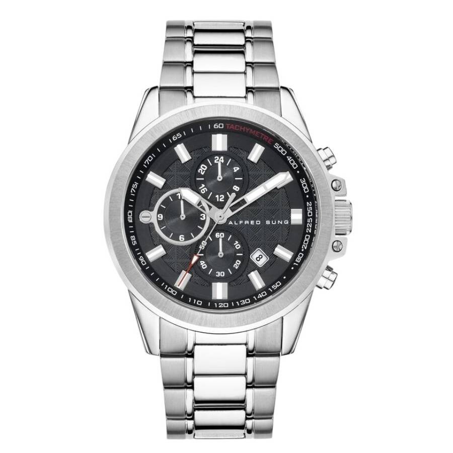 Alfred Sung Intrepid Quartz Black Dial Men's Watch AS1820S-1A ...