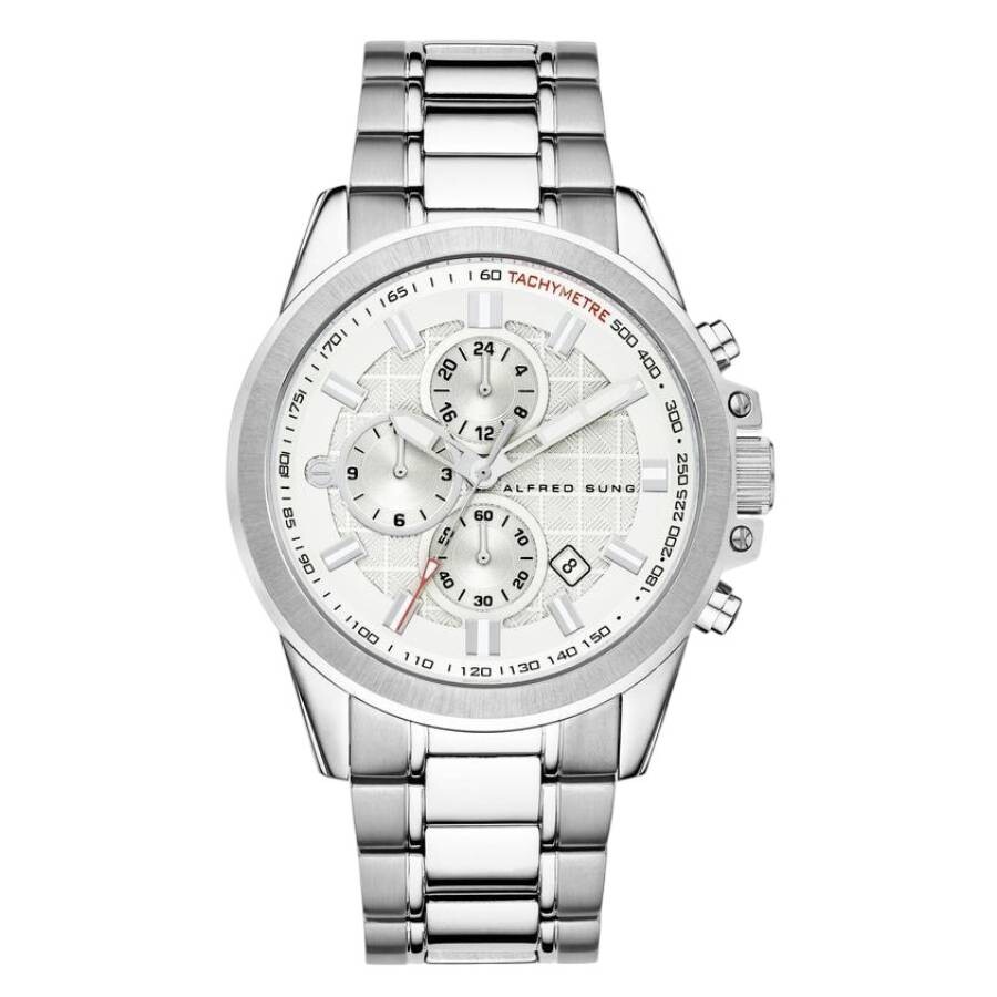 Alfred Sung Intrepid Quartz White Dial Men's Watch AS1821S-7A ...