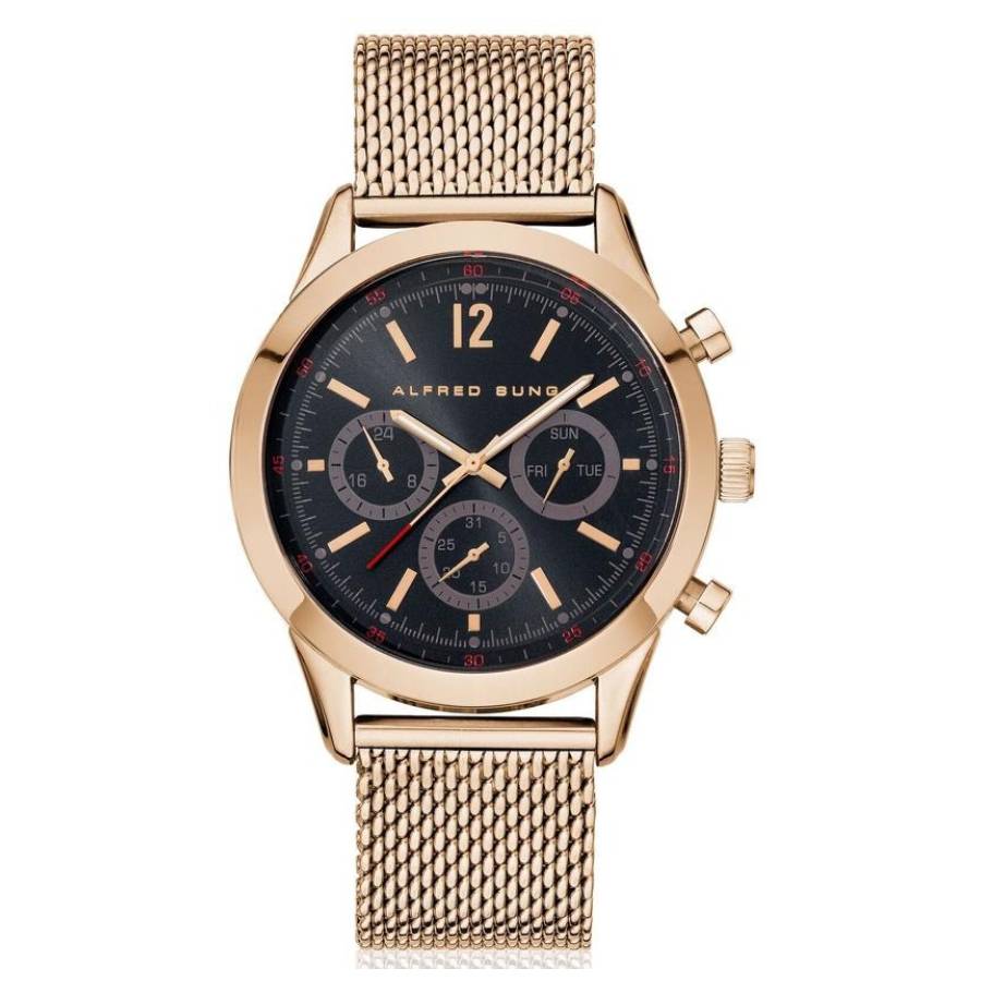 Alfred Sung Oculus Quartz Black Dial Men's Watch AS1004RM-1A ...