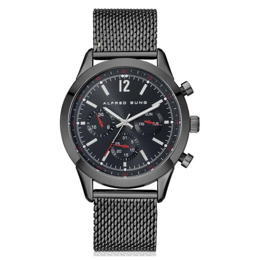 Alfred Sung Oculus Quartz Black Dial Men's Watch AS1005BM-1A4 - Alfred ...