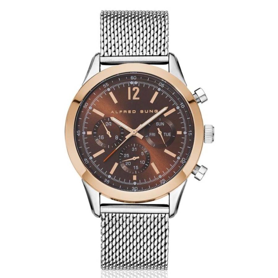 Alfred Sung Oculus Quartz Brown Dial Men's Watch AS1002SM-5R ...
