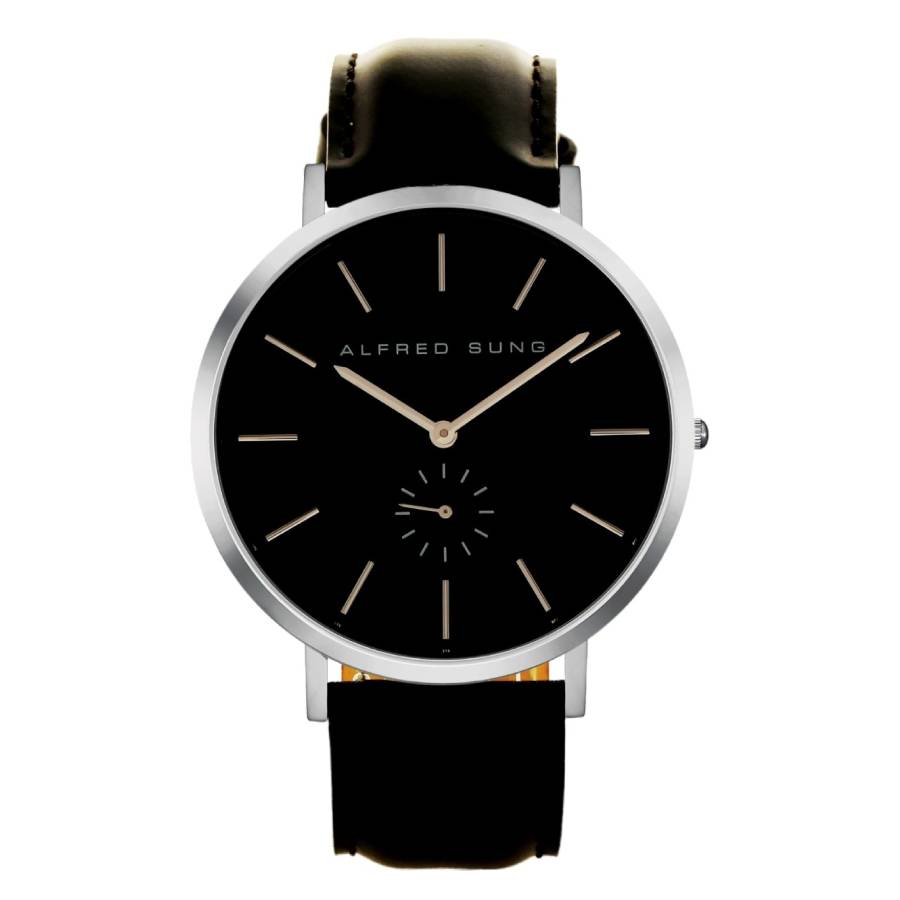 Alfred Sung Ultra Slim Quartz Black Dial Men's Watch AS7104SL-1A ...