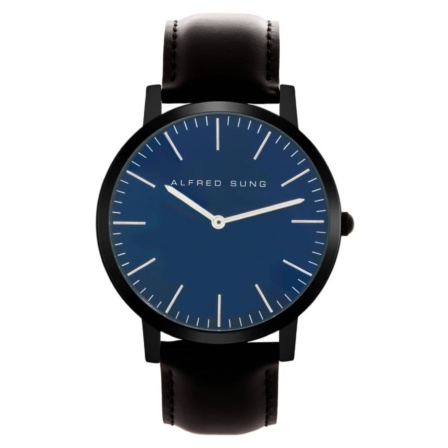 Alfred Sung Ultra Slim Quartz Blue Dial Watch AS7008BL-1A2 811238031588 ...