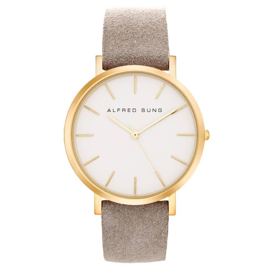 Alfred Sung Ultra Slim Quartz White Dial Watch AS4001RSD-8A ...