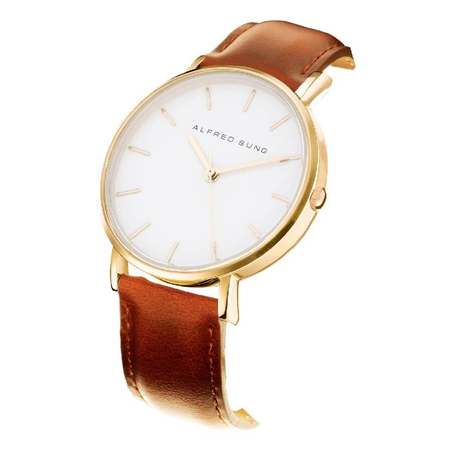 Alfred Sung Ultra Slim Quartz White Dial Watch AS4002RL-5A1 ...