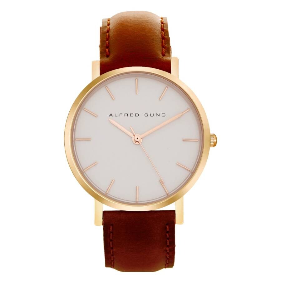 Alfred Sung Ultra Slim Quartz White Dial Watch AS4056RL-5A7 ...