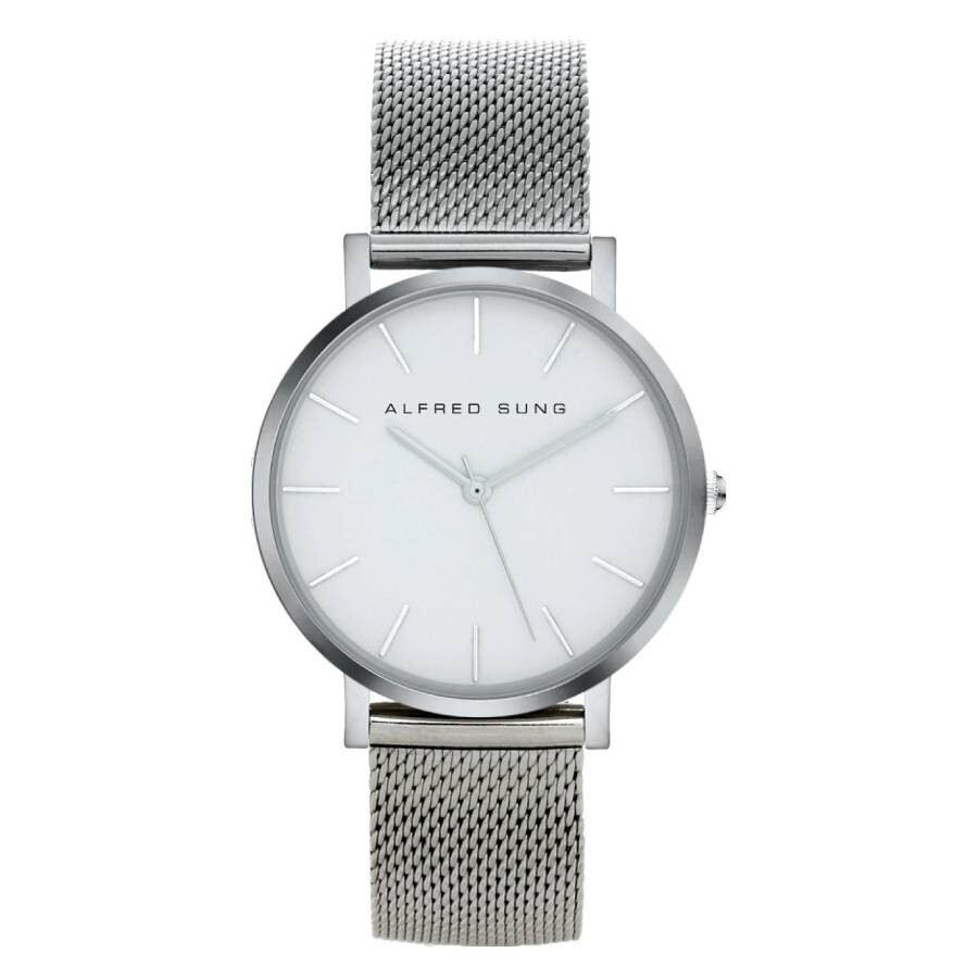 Alfred Sung Ultra Slim Quartz White Dial Watch AS4101SM-7A 811238031830 ...