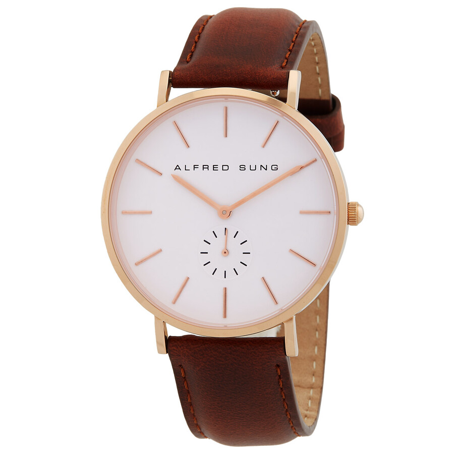 Alfred Sung Ultra Slim Quartz White Dial Watch AS7103RL-5A7 ...
