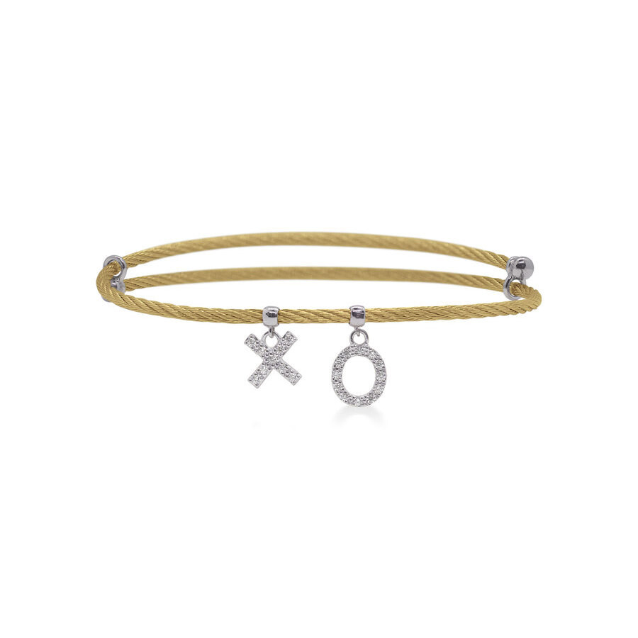 Alor Yellow Cable Expressions of Love XO Flex Bracelet with 18kt Gold ...