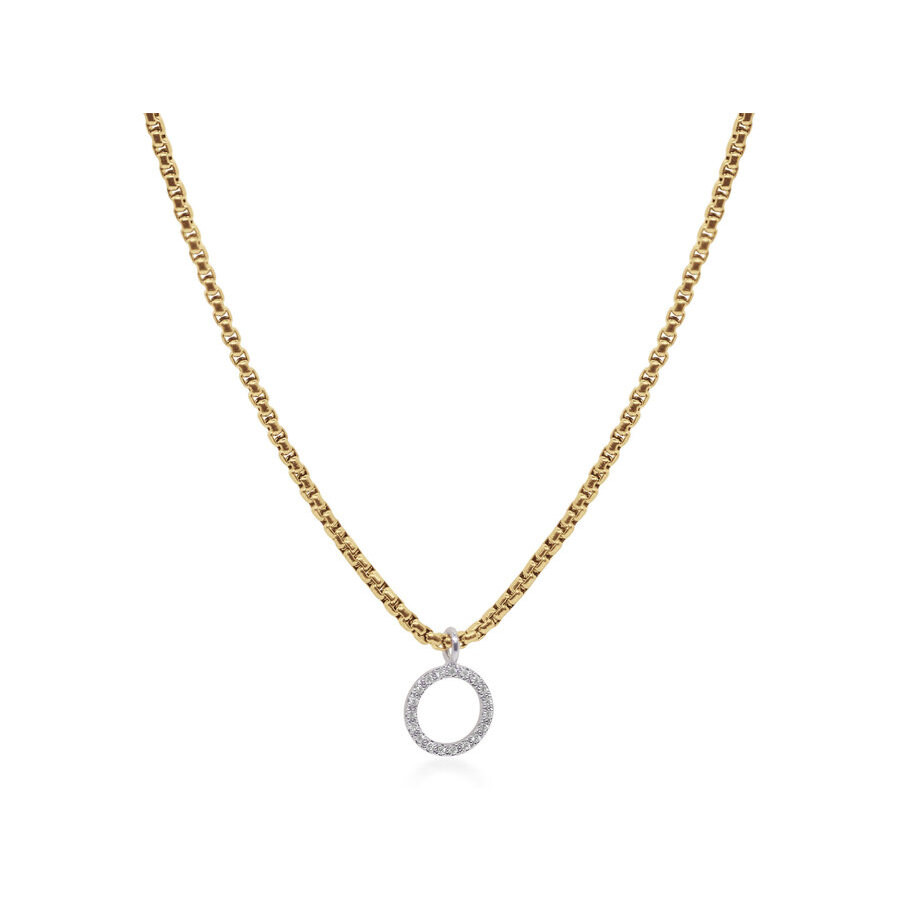 Alor Yellow Chain Circle Necklace with 14kt Gold & Diamonds 08-37-1042 ...