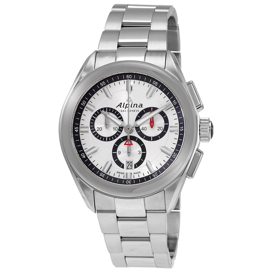 Alpina Alpiner Chronograph Quartz Silver Dial Men's Watch AL-373SB4E6B ...