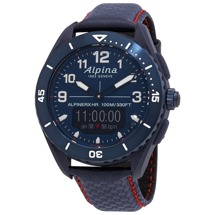 Alpina AlpinerX Chronograph Quartz Analog-Digital Blue Dial Men's Smart ...