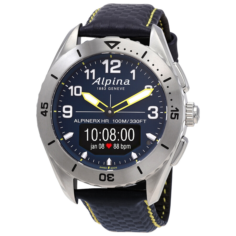 Alpina AlpinerX Chronograph Quartz Analog-Digital Blue Dial Men's Smart ...