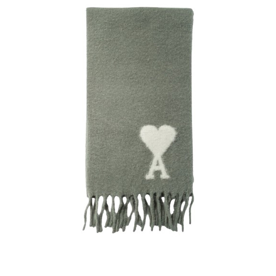 Ami Paris Men's Argile Antique Oversized Ami De Coeur Scarf USF422 ...