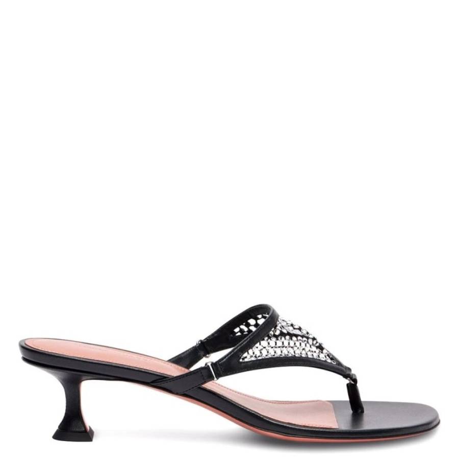 Amina Muaddi Cameron Crystal Thong Sandals, Brand Size 36 ( US Size 6 ...