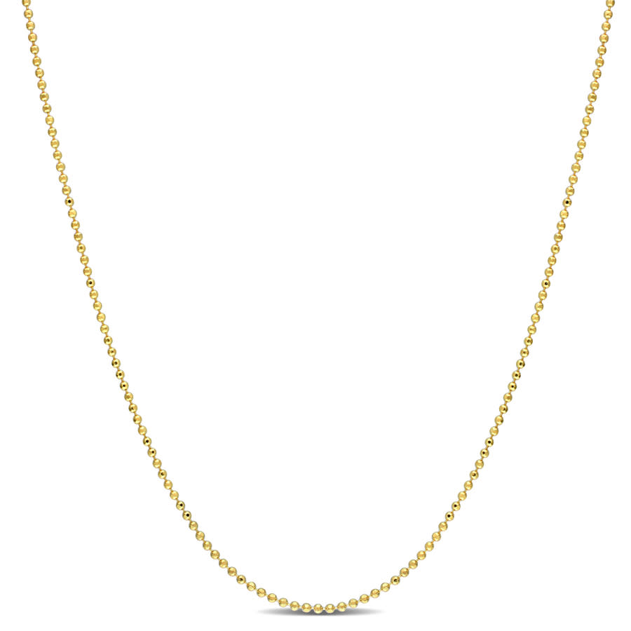 Amour 1mm Ball Chain Necklace In Yellow Plated Sterling Silver, 18 In ...