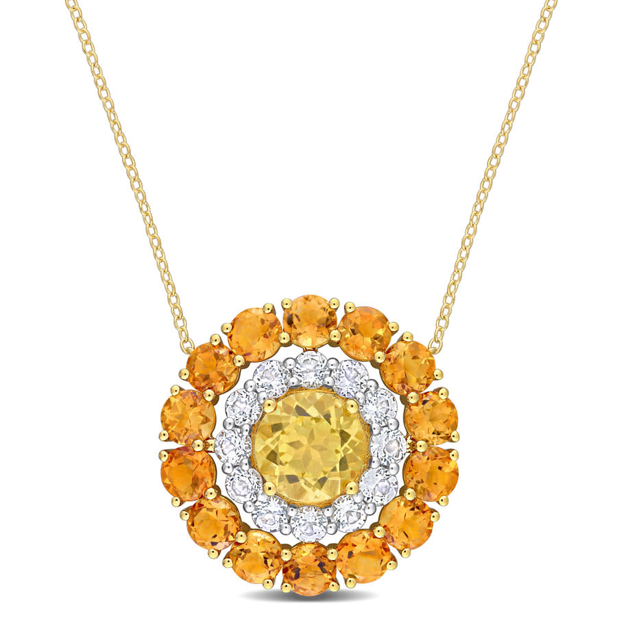 Amour 11 2/5 CT TGW Citrine, Madeira Citrine and White Topaz Double ...