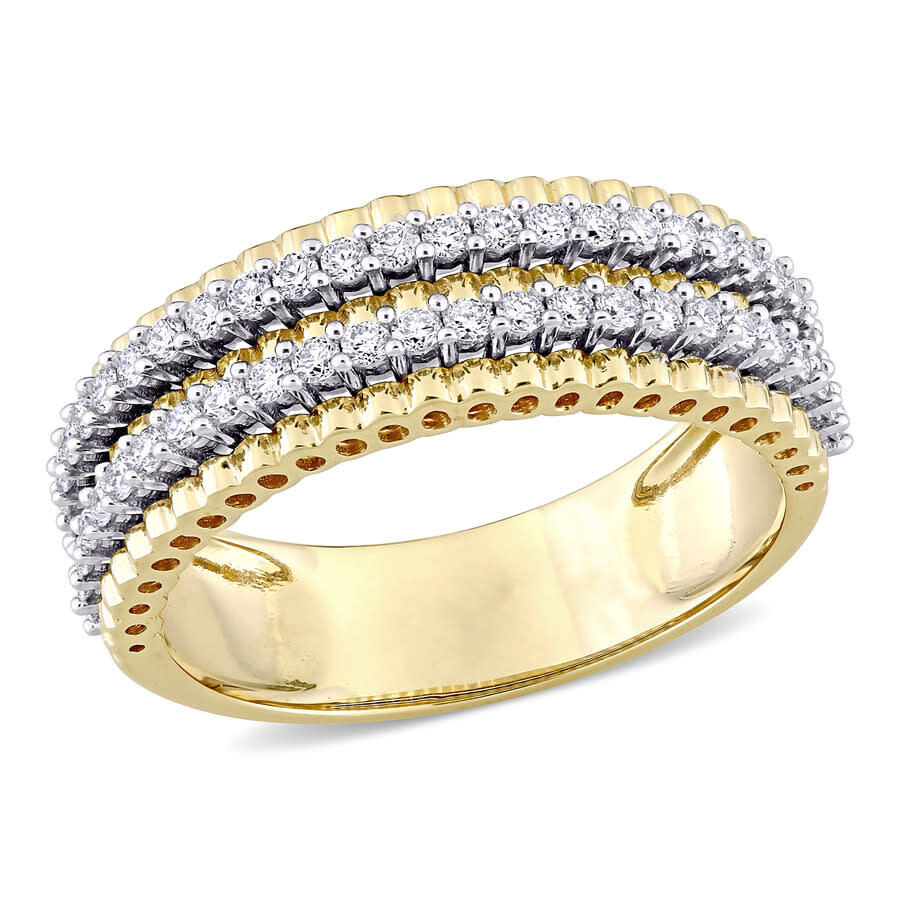 Amour 1/2 CT TW Diamond Double Row Eternity Ring In 14K 2-Tone Gold ...