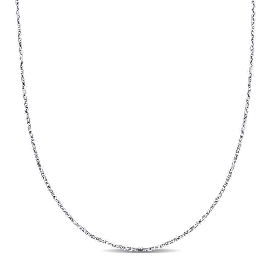 Amour 1.2mm Diamond-cut Cable Chain Necklace In 14K White Gold - 18 In ...