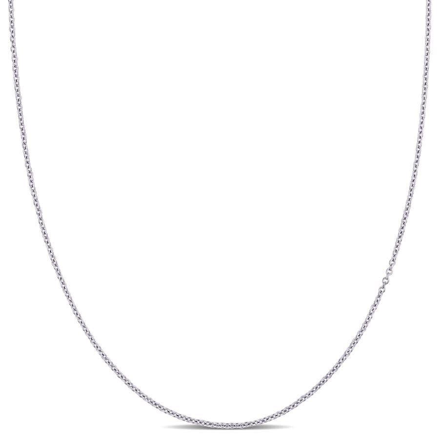 Amour 14k White Gold Round Chain Necklace 16" JMS010599 - Jewelry ...