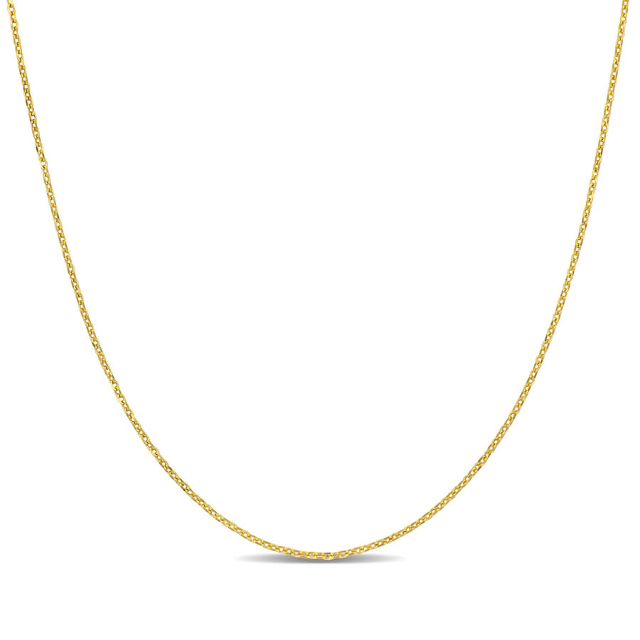 Amour 0.7mm Diamond-cut Cable Chain Necklace In 14K Yellow Gold - 18 In ...