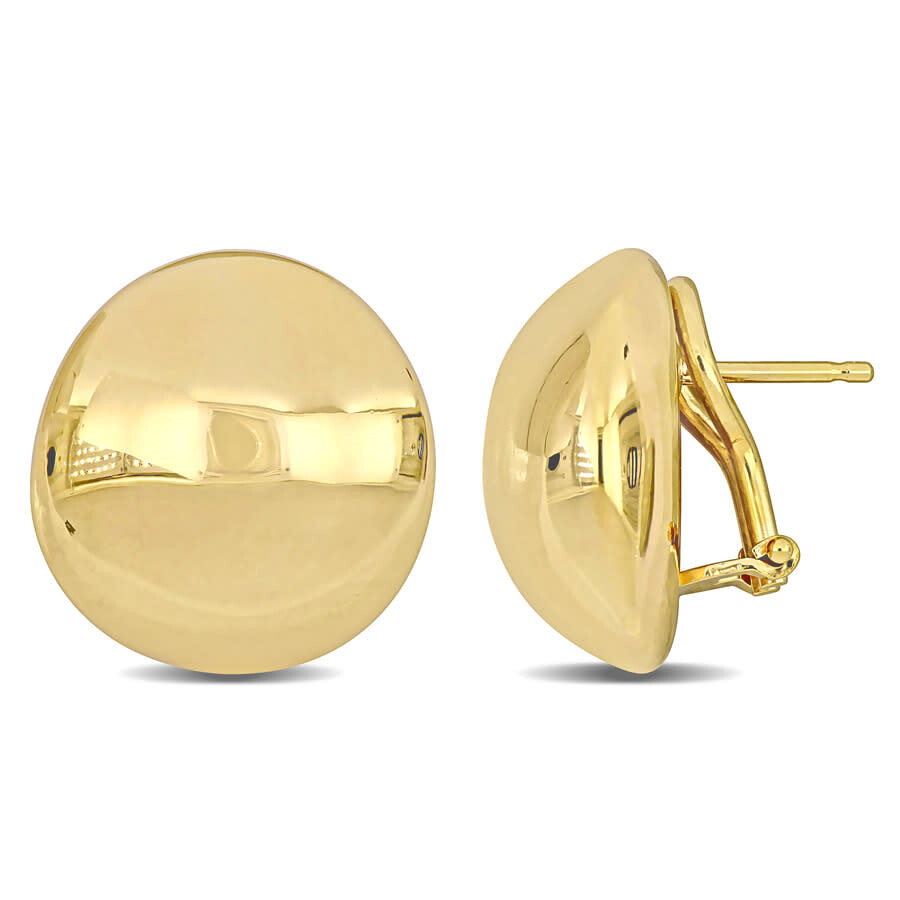 Amour 15mm Domed Omega Clip Back Earrings in 14k Yellow Gold JMS009300 ...