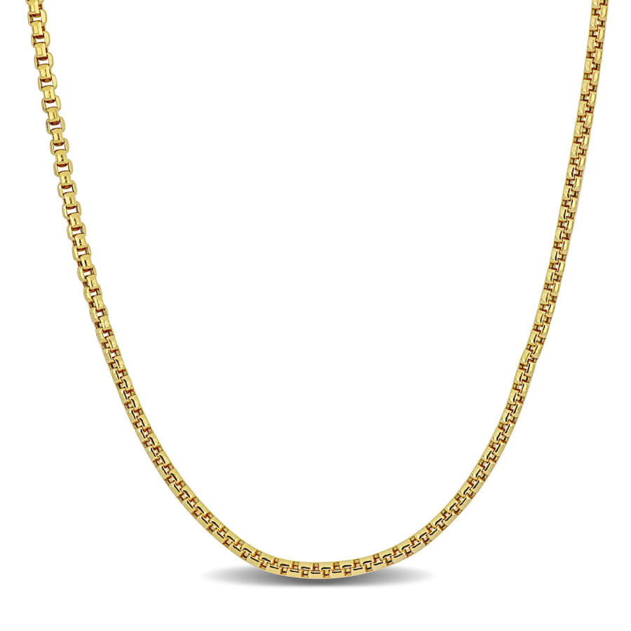 Amour 1.6mm Hollow Round Box Link Chain Necklace in 14k Yellow Gold ...