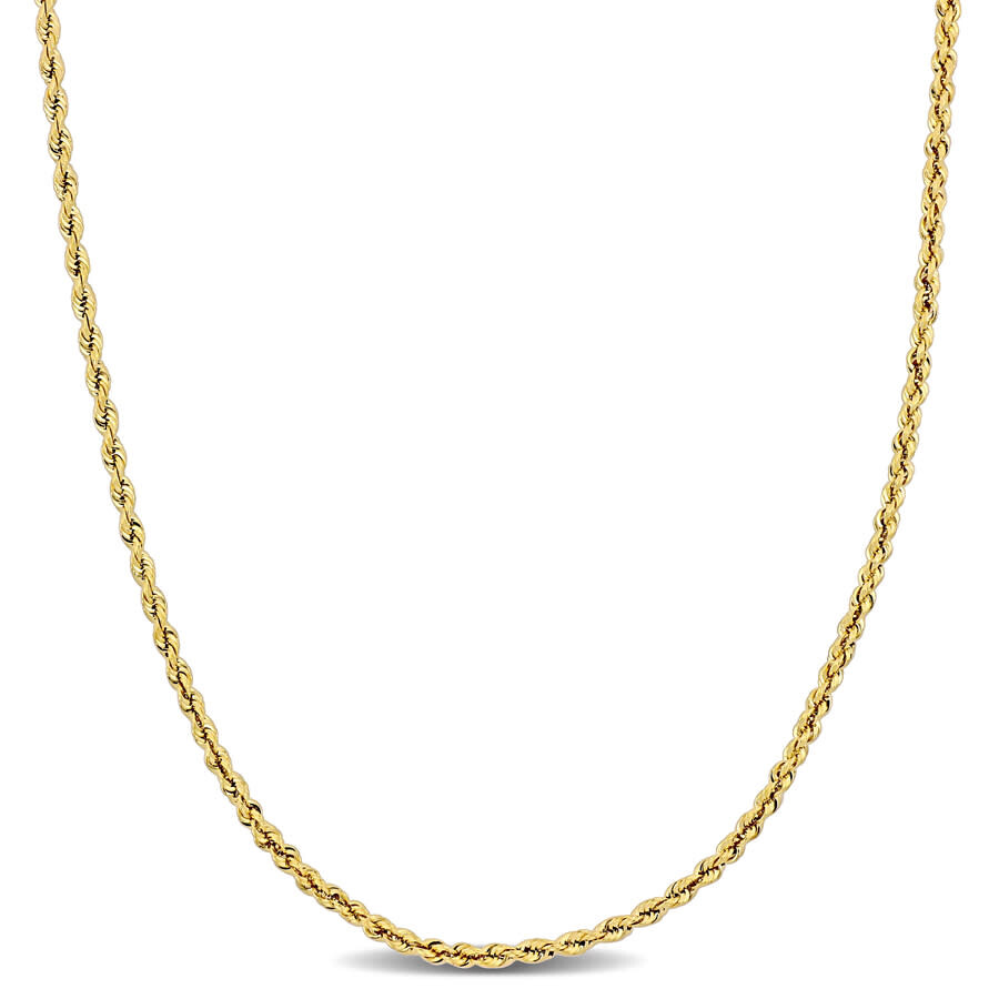 Amour 1.9mm Ultra Light Rope Chain Necklace in 14k Yellow Gold - 18 in ...